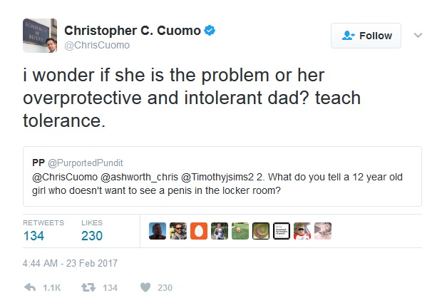 CNN's Chris Cuomo Demands 12-year-old Girls Be "Tolerant" of Male ...
