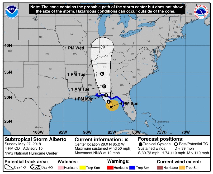 Heads Up - Tropical Storm Alberto Gained Rapid Strength - FL Panhandle ...