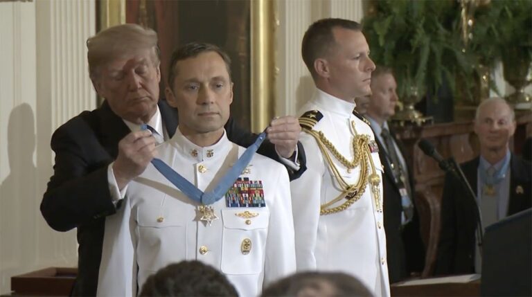 President Trump Presents Medal of Honor To Master Chief Britt Slabinski ...
