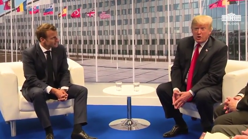 President Trump and Emmanuel From France - BiLat During NATO Summit ...
