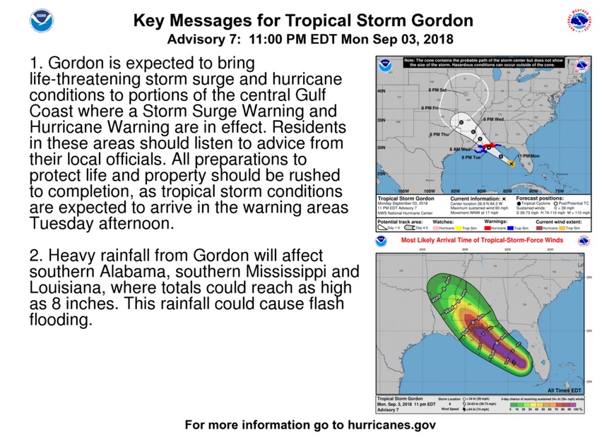 11:00pm Gordon Advisory - Fast Moving Storm Expected To Reach Hurricane ...