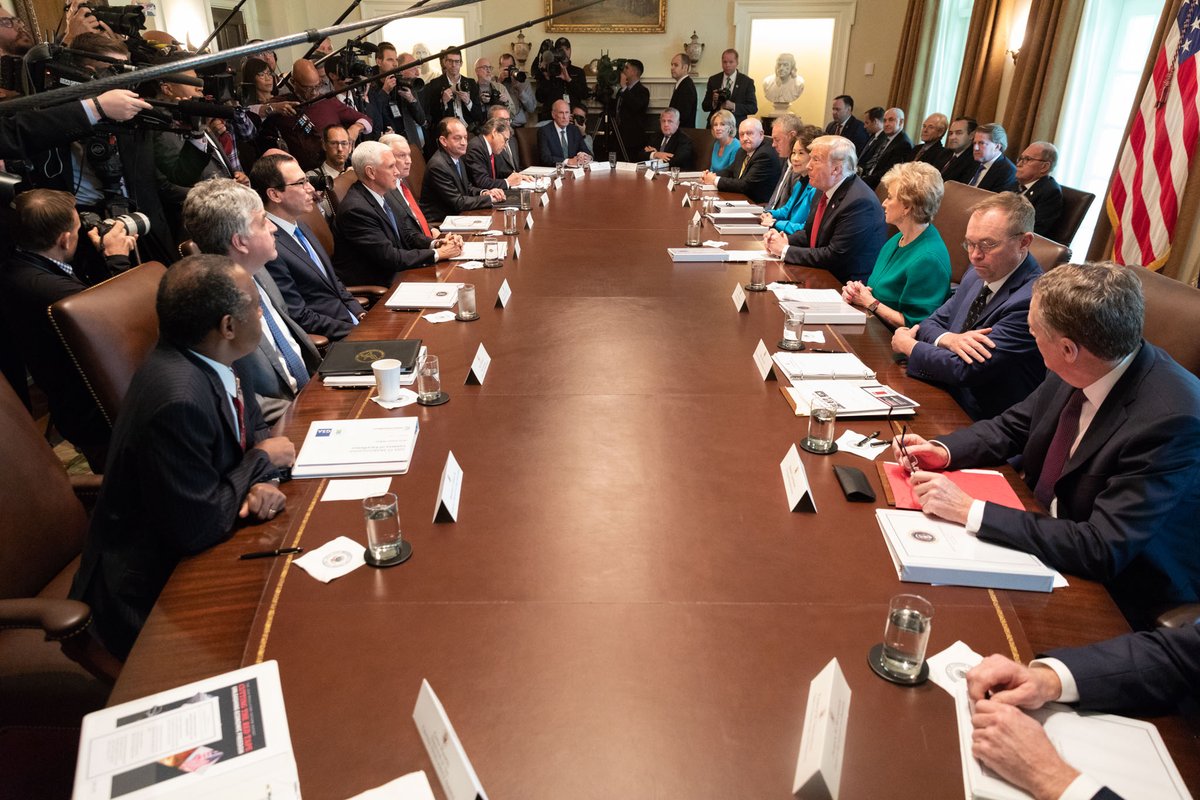 President Trump Cabinet Meeting October 17, Challenges all Departments ...