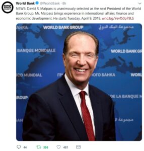 World Bank Directors Unanimously Select David Malpass as President ...