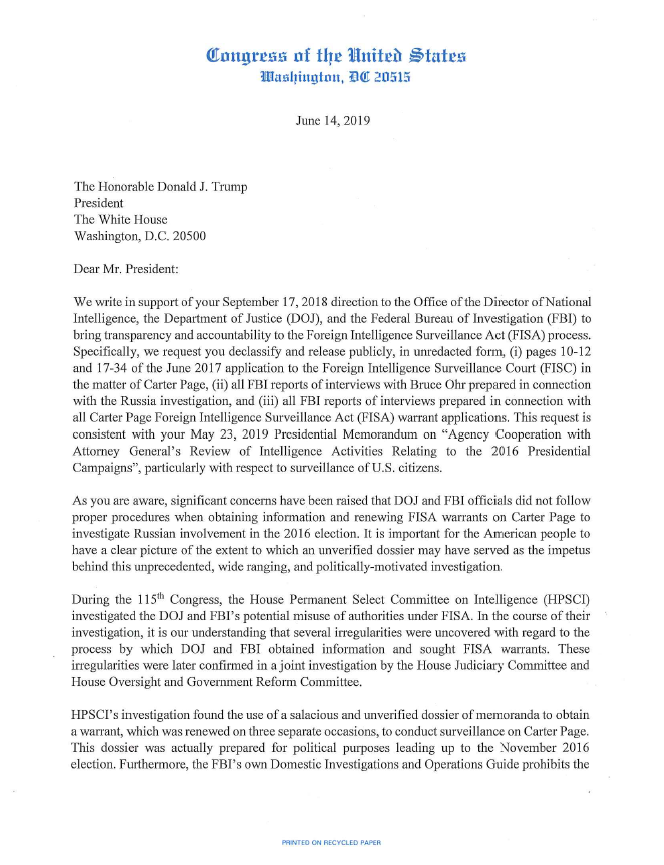 23 House Republicans Suspect DOJ Cover-up in Progress? - Request ...