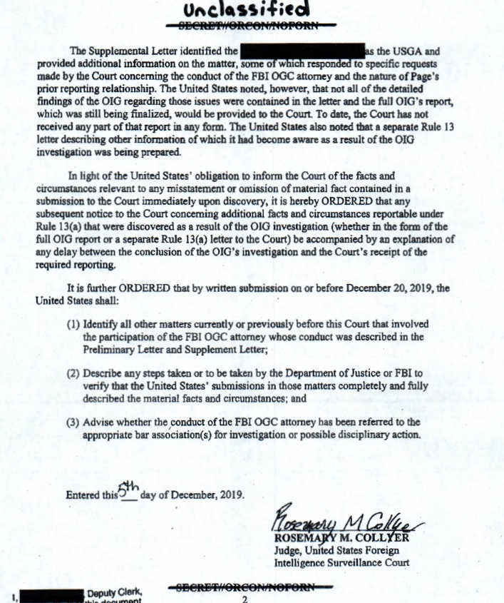 FISC Releases Previously Classified Judge Collyer Order - What Other ...