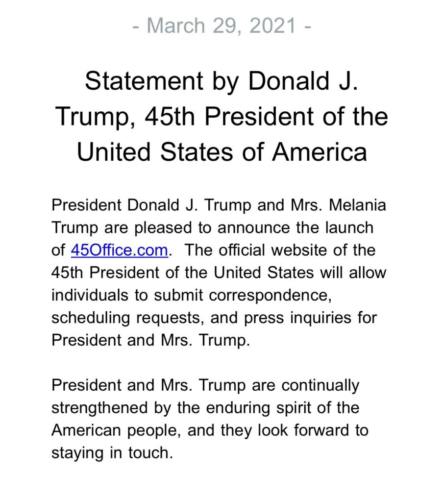 The Office of President Donald J Trump Launches a New Website - The ...