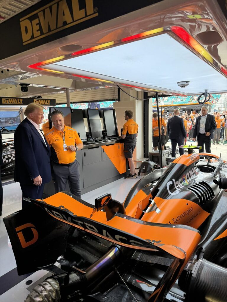 Golden Touch - F1 McLaren Visited by President Trump, Driver Lando ...