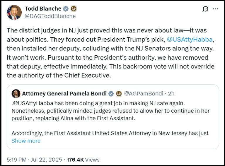 New Jersey District Judges Use Arcane Rule to Block U.S Attorney Alina ...