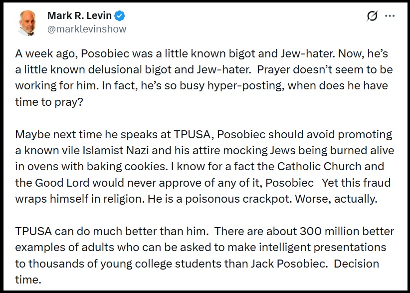 Dad29: "Tel Aviv Mark" Levin Goes Ballistic