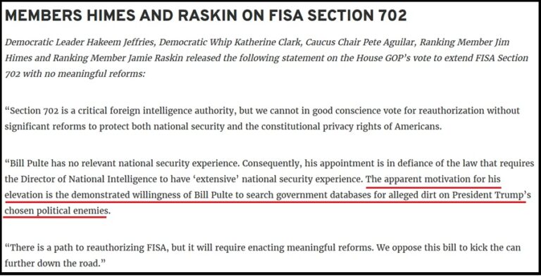 Short Term FISA (702) Extension Fails in House - Strangely Specific ...